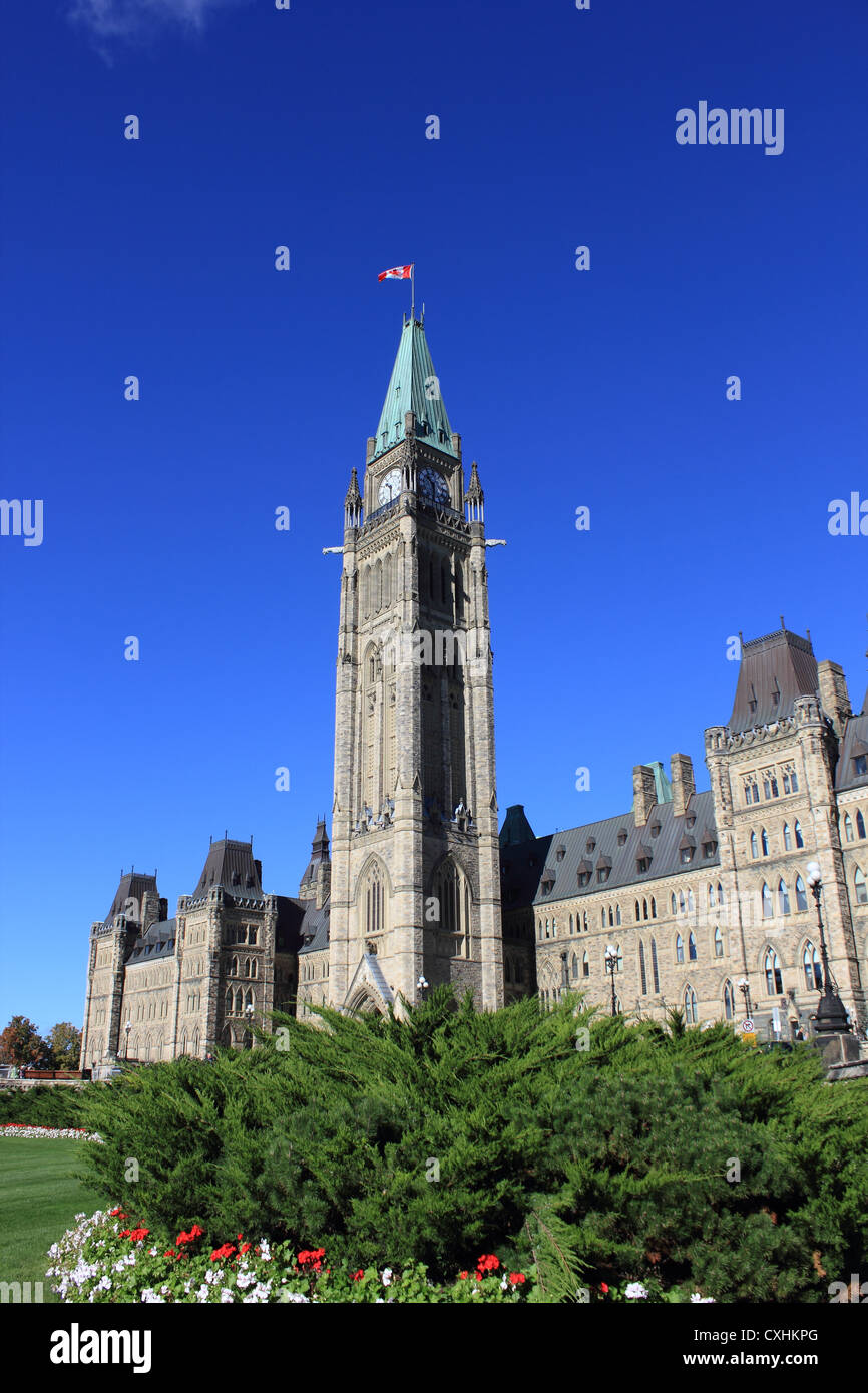 The Central Block of the Parliament Buildings on Parliament Hill ...