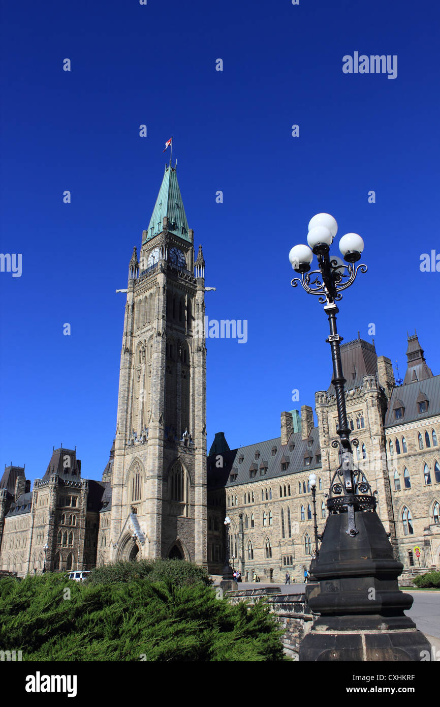 The Central Block of the Parliament Buildings on Parliament Hill ...