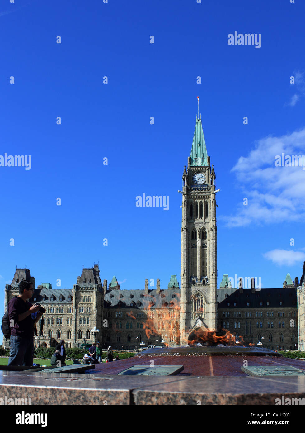 The Central Block of the Parliament Buildings on Parliament Hill ...
