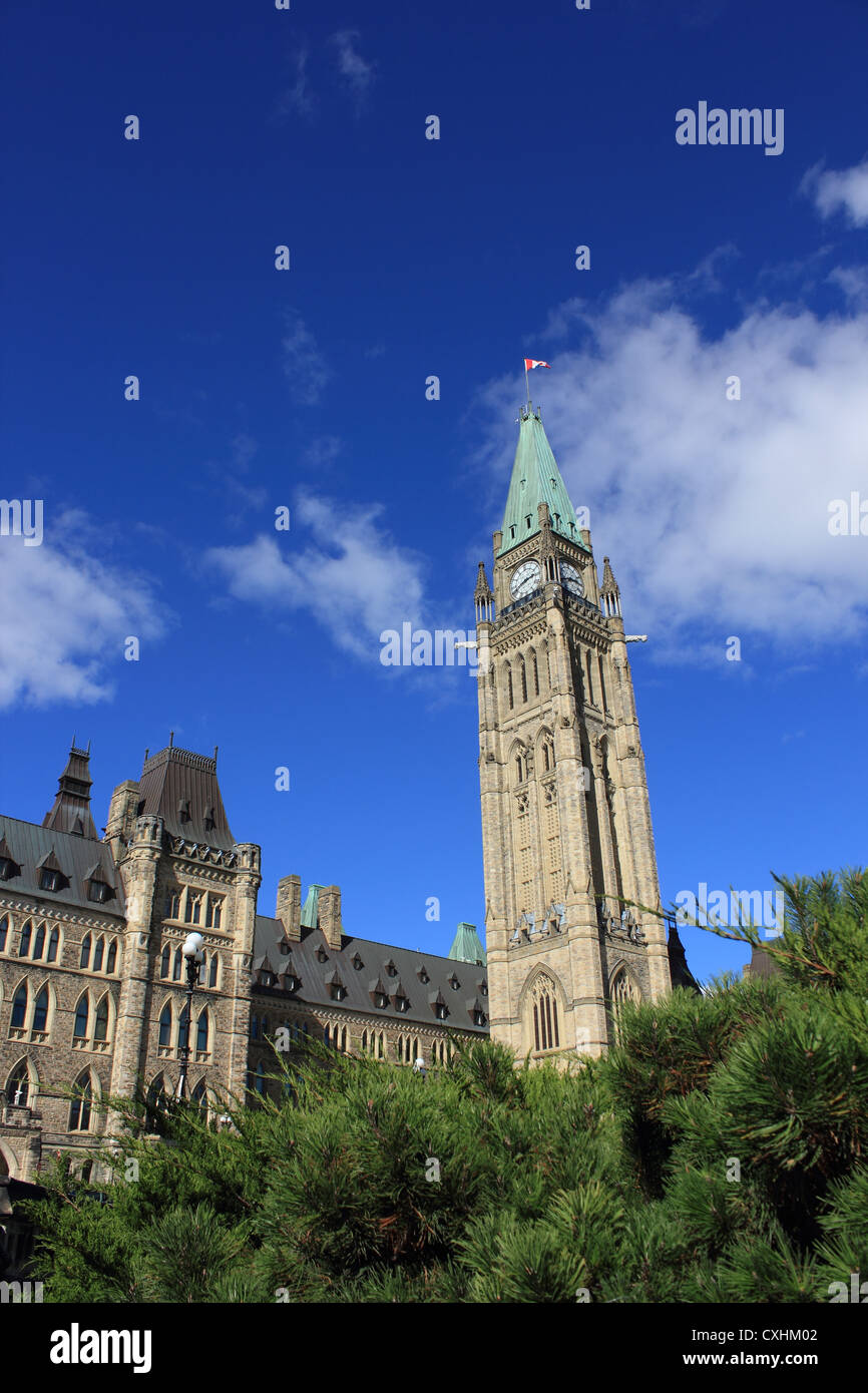 The Central Block of the Parliament Buildings on Parliament Hill ...