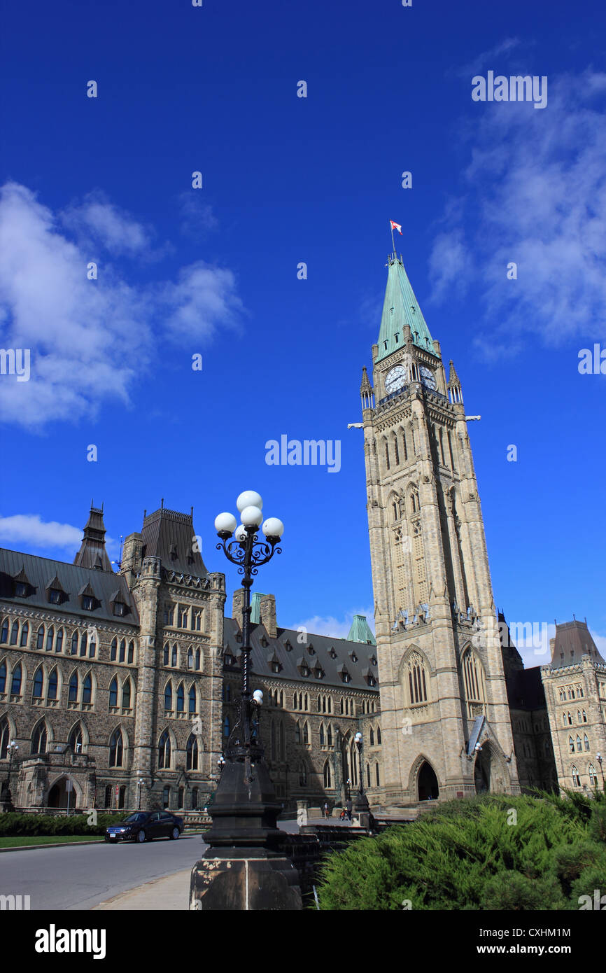 The Central Block of the Parliament Buildings on Parliament Hill ...