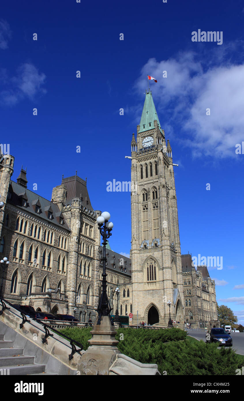 The Central Block of the Parliament Buildings on Parliament Hill ...
