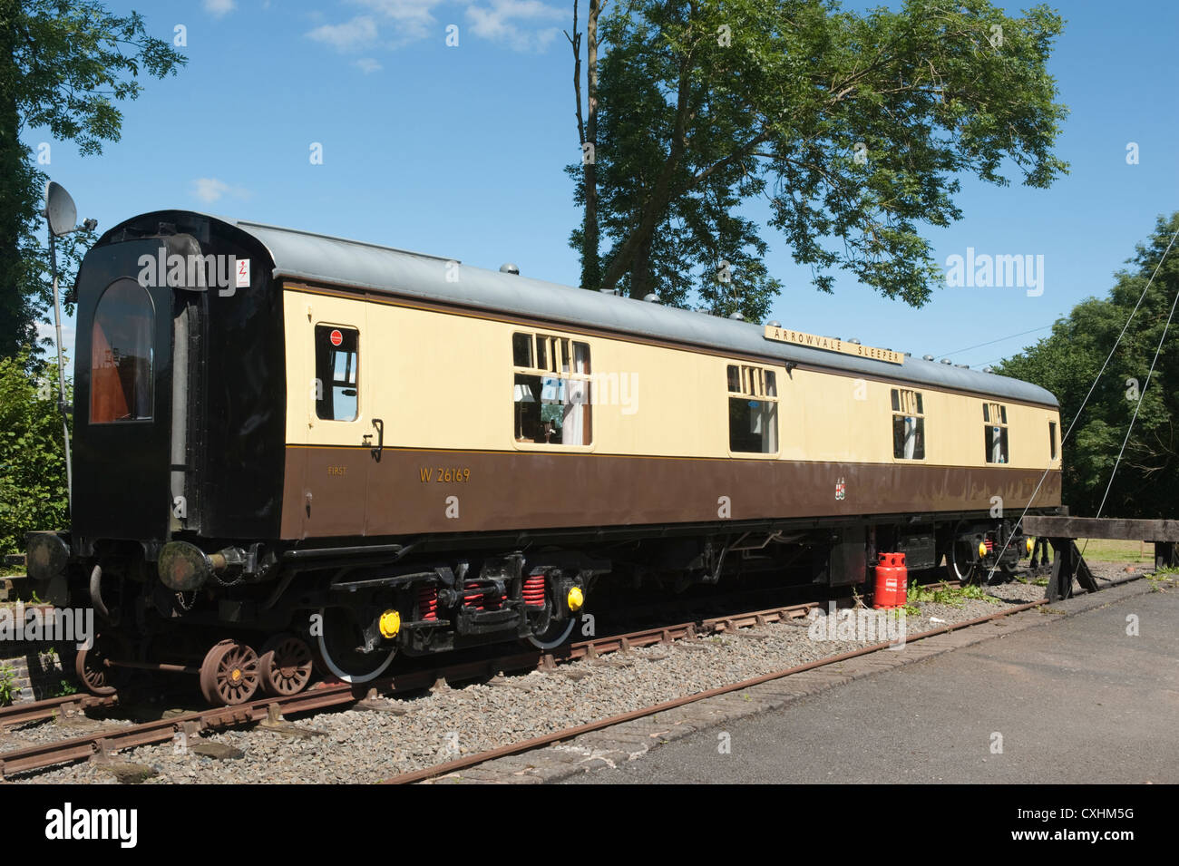 Railway carriage at Titley Junction Stock Photo - Alamy