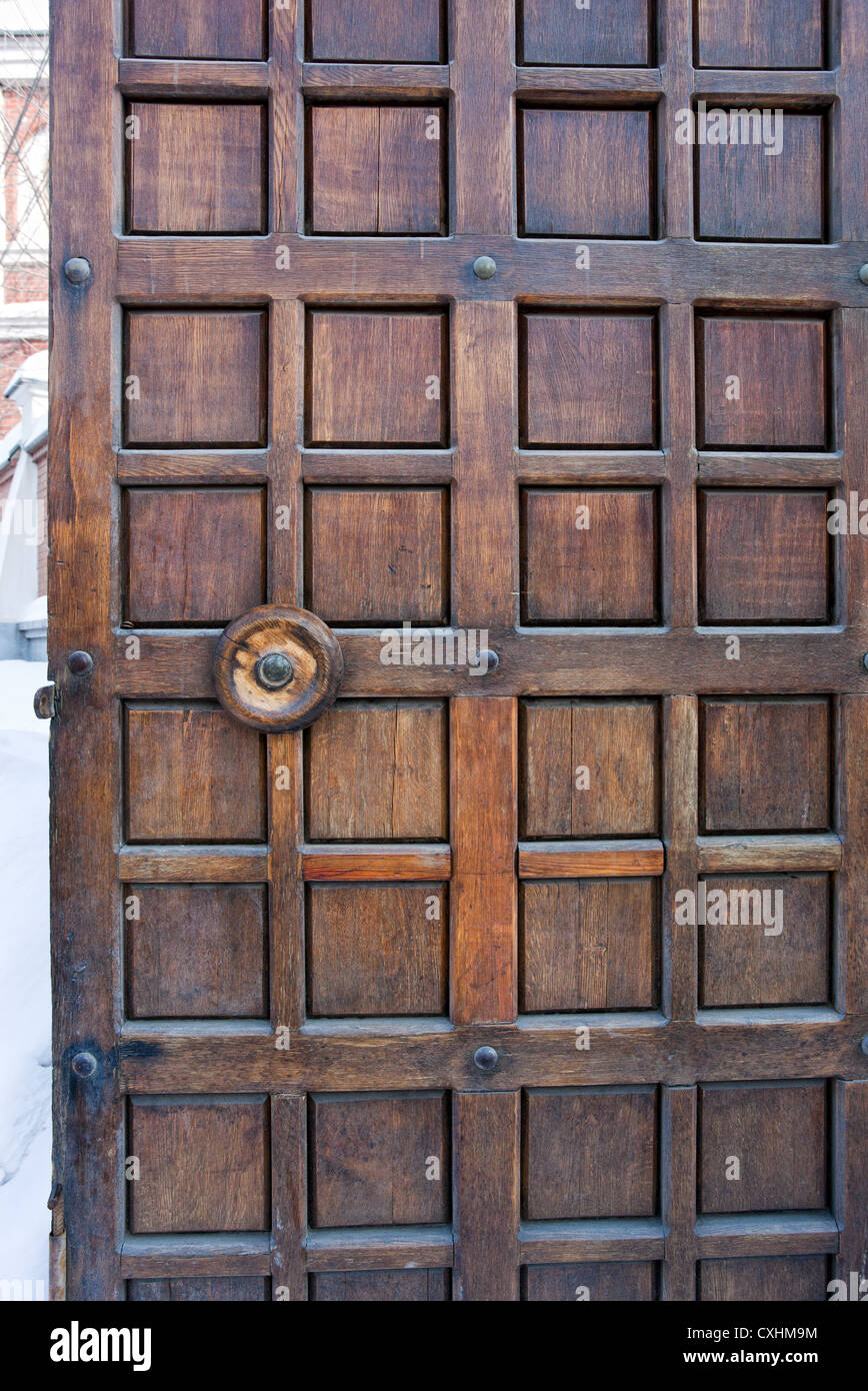 Old wooden monastery door Stock Photo - Alamy