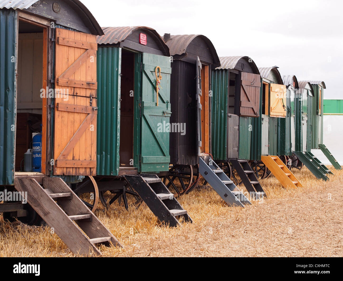 a row of shepards huts Stock Photo - Alamy