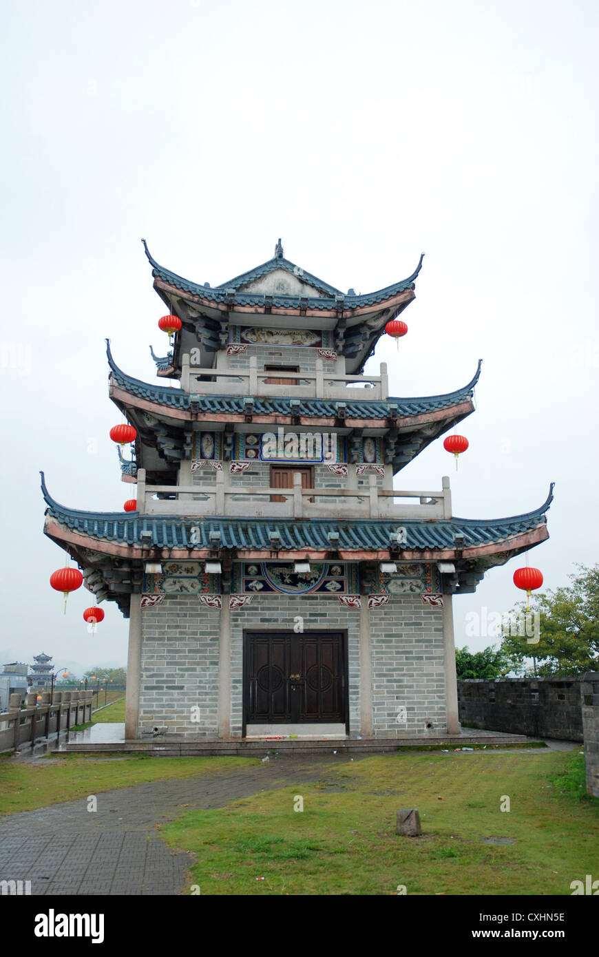 chinese ancient building isolated on white Stock Photo - Alamy