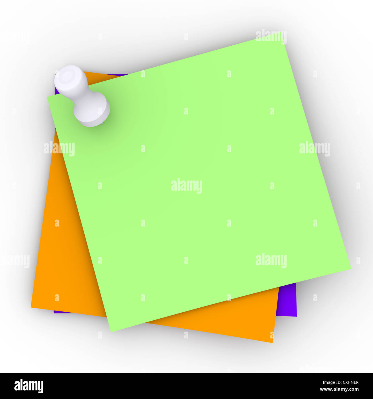 Blank pinned notes Stock Photo - Alamy