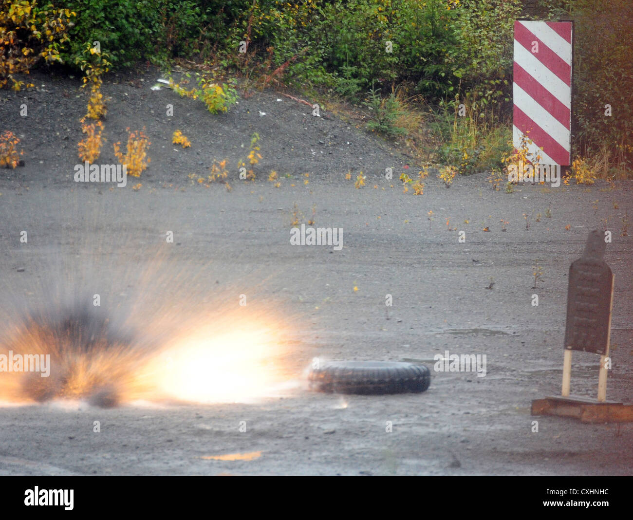 JOINT BASE ELMENDORF-RICHARDSON, Alaska -- A live hand grenade explodes ...
