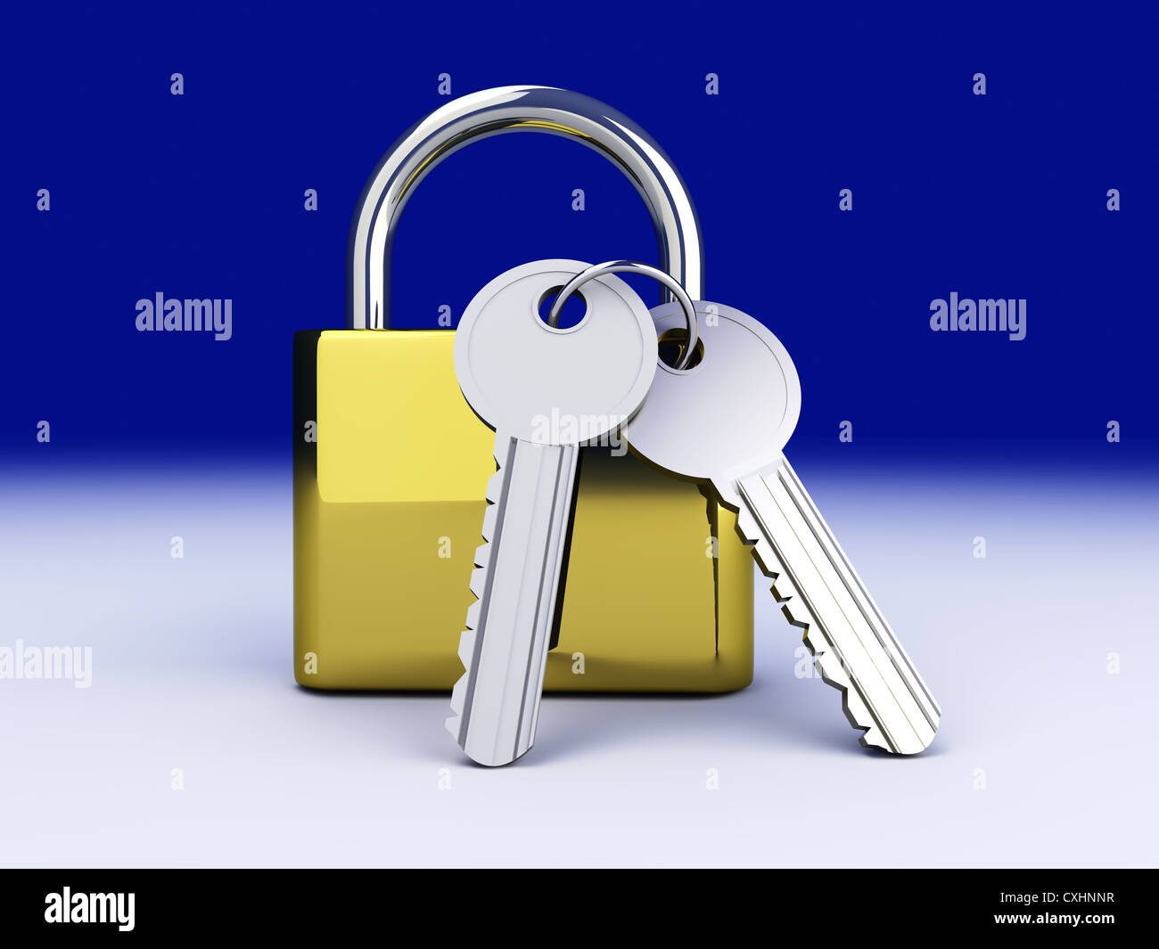 A padlock with keys Stock Photo - Alamy