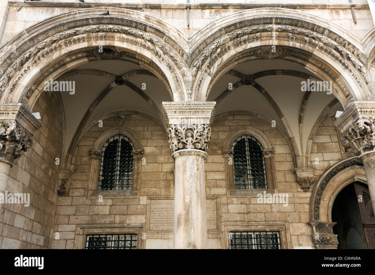 Arches of the Sponza Palace Dubrovnik Stock Photo - Alamy