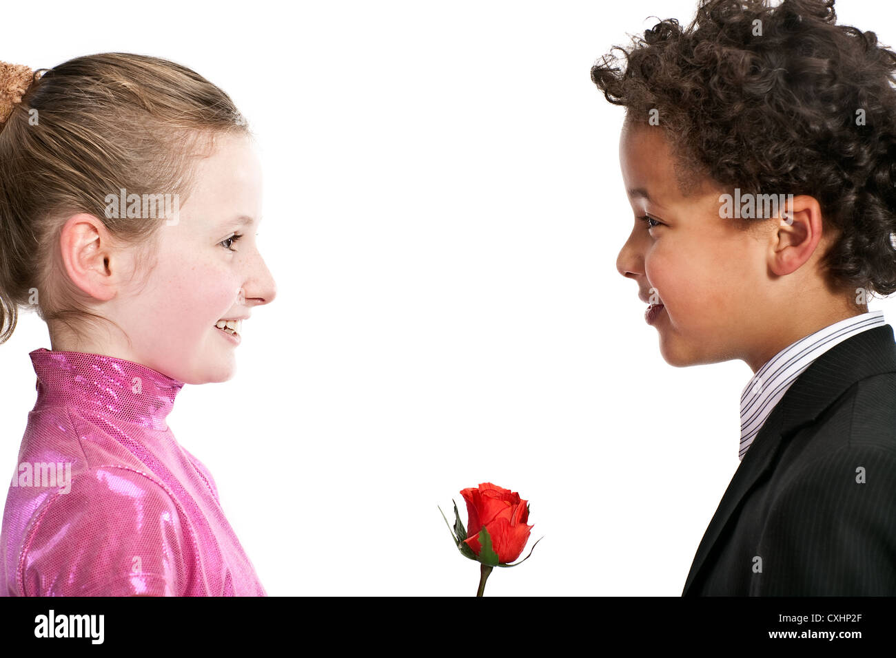 boy giving a rose to a girl Stock Photo - Alamy