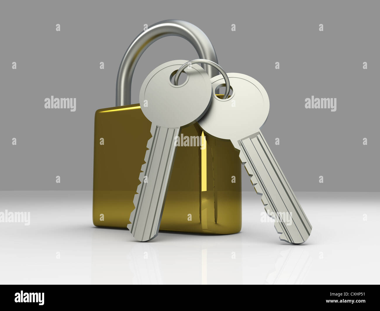 A padlock with keys Stock Photo - Alamy