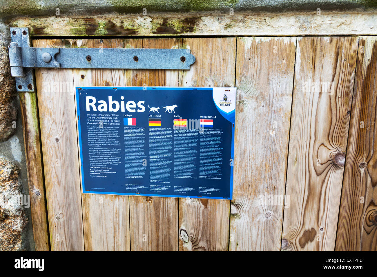Uk rabies sign hi-res stock photography and images - Alamy