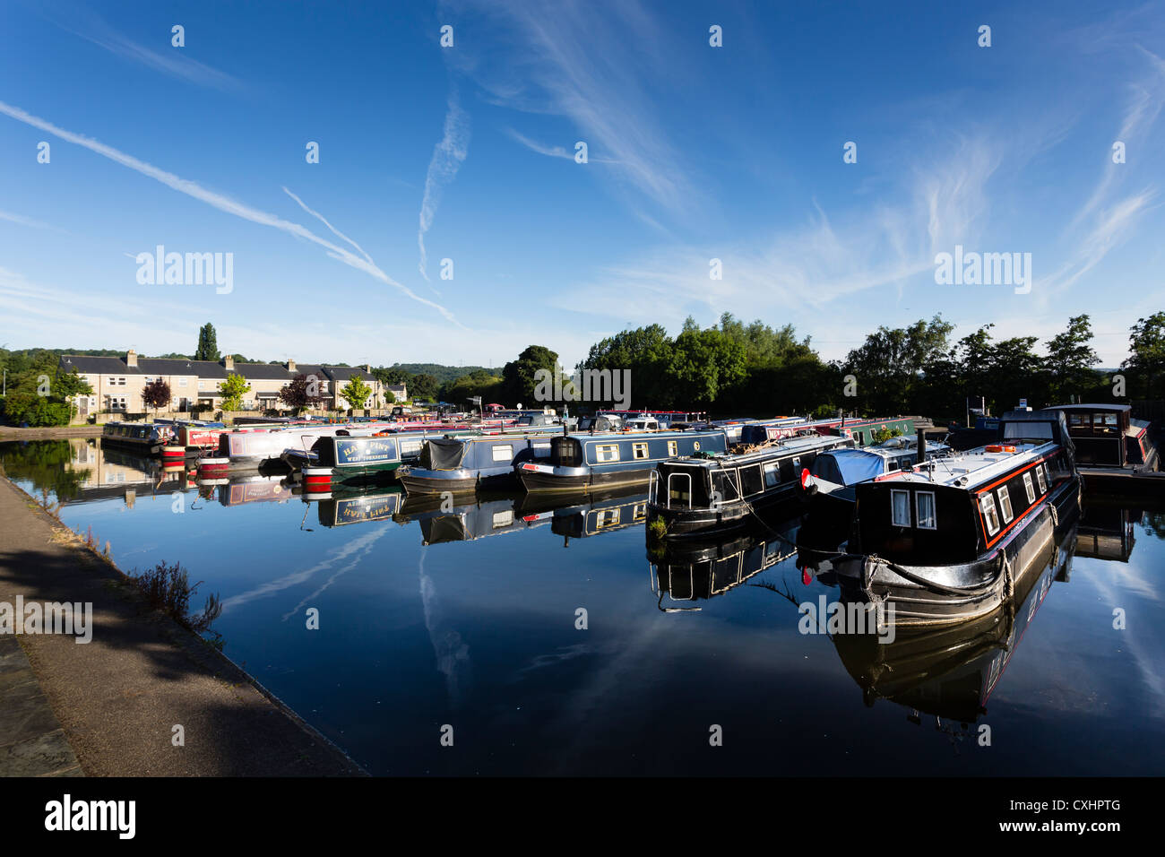 Apperley Bridge Marina on The Leeds Liverpool Canal near Bradford Stock ...