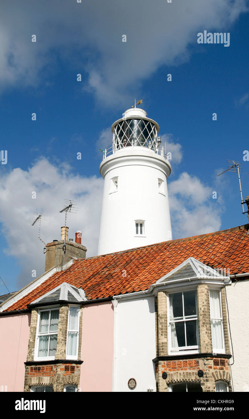 Lighthouse and red roof houses Southwold Suffolk England UK Stock Photo ...
