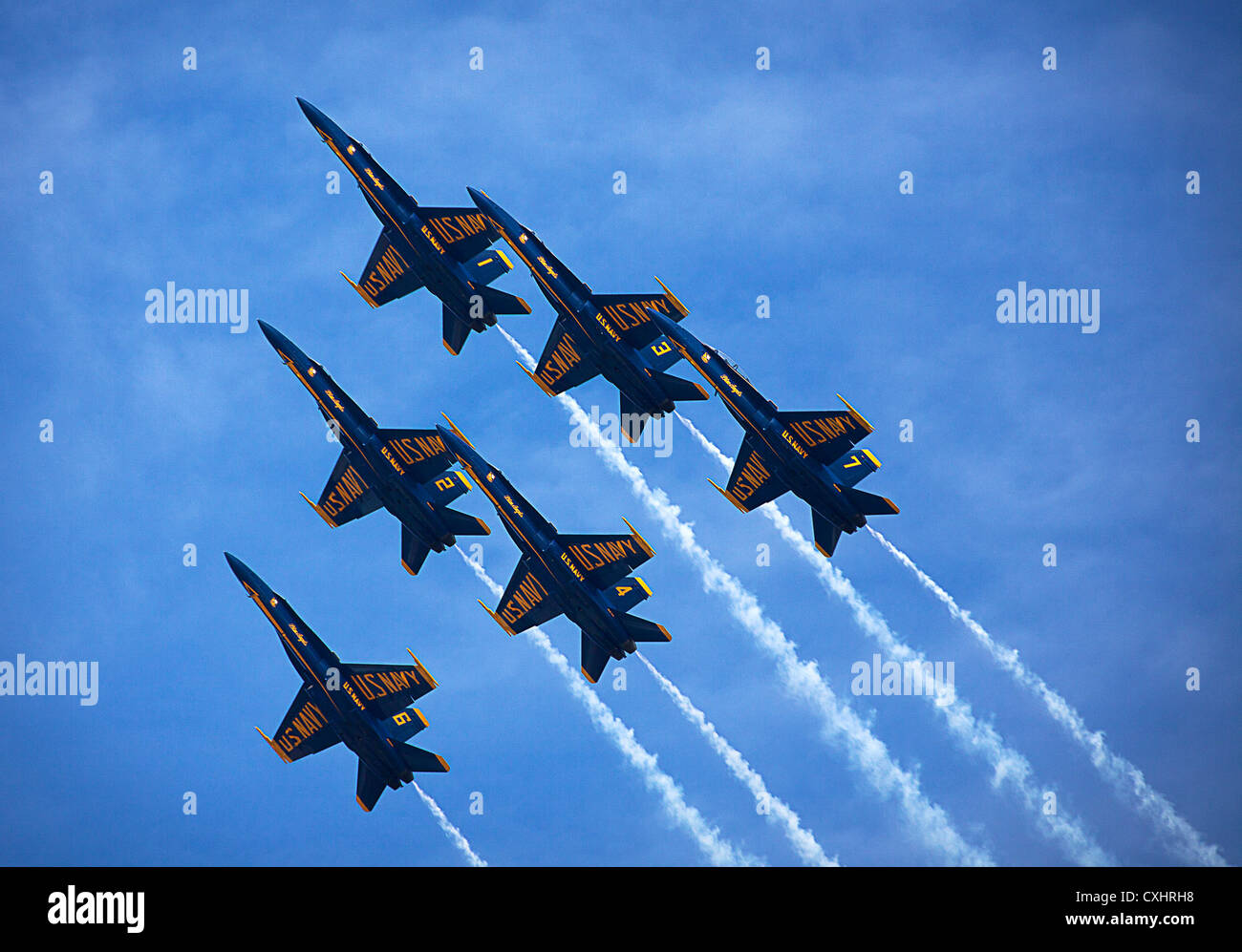 The U.S. Navy's Blue Angels demonstrate their aerial skills in F/A-18 ...