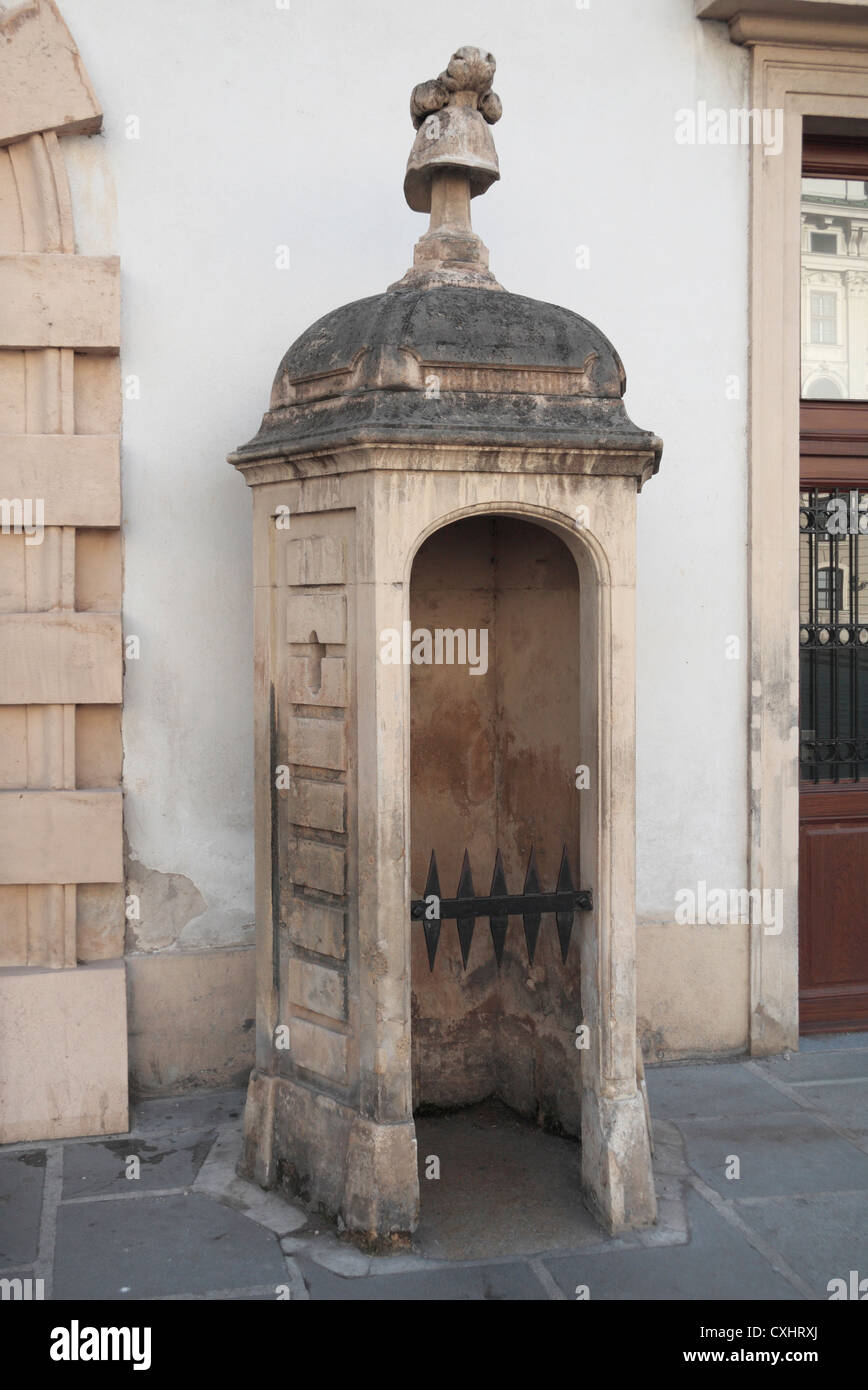 An ornate covered sentry post (guardhouse) outside an entrance to the ...