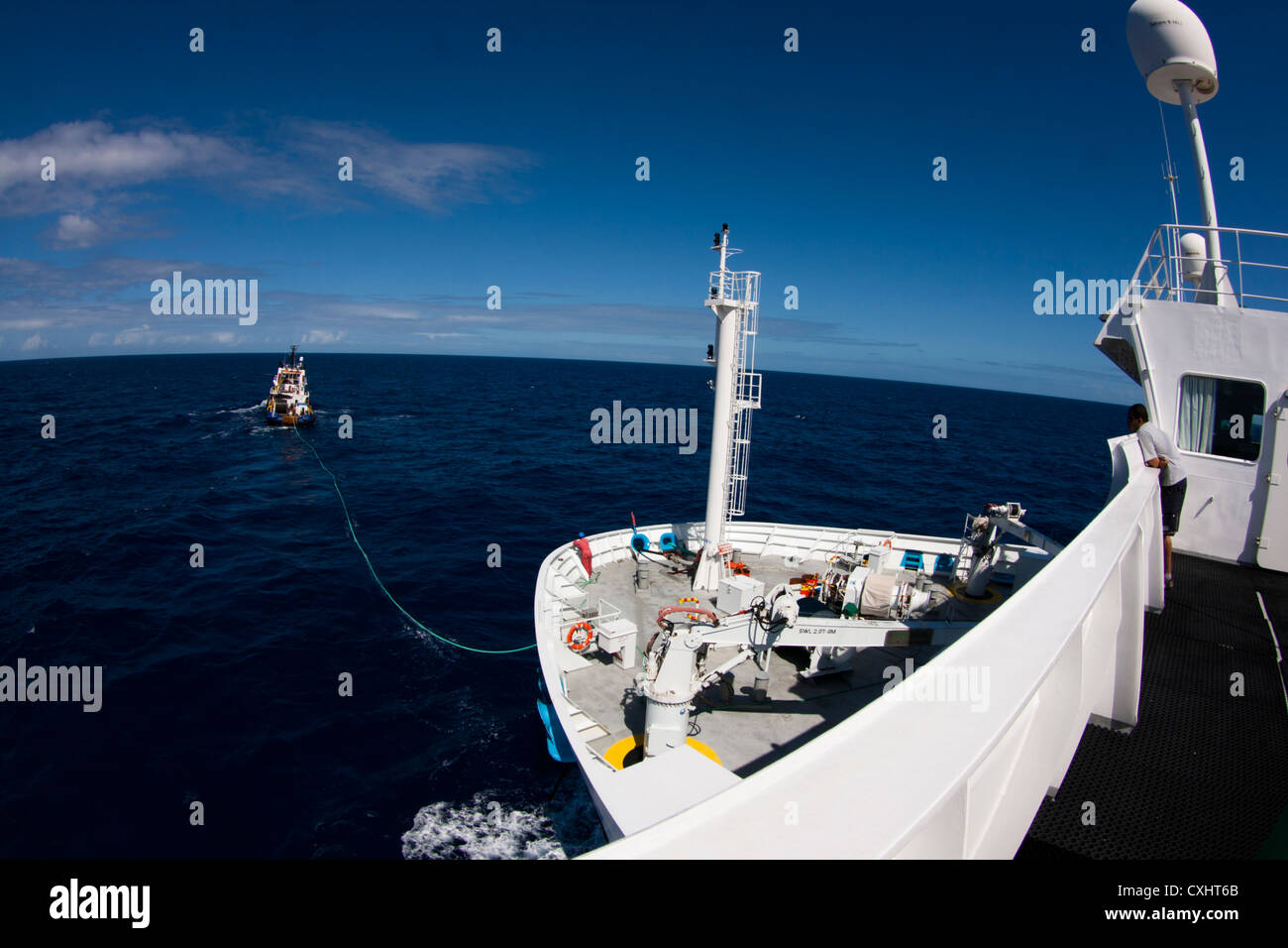 Seismic Vessel CGG Alizé during in-line bunkering operation with a ...
