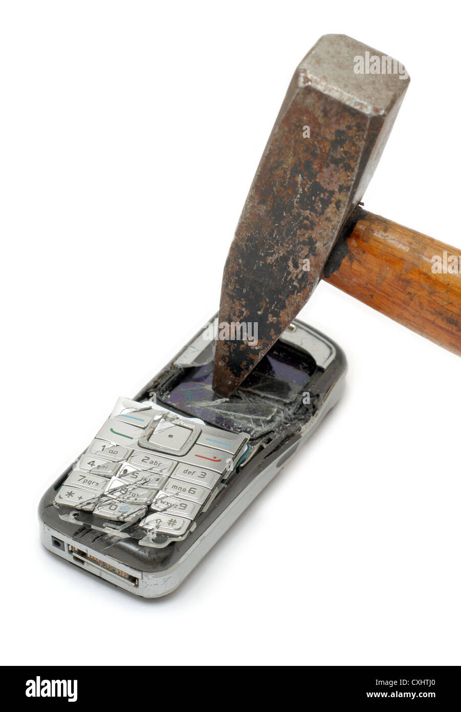 Smashing cellular phone Stock Photo - Alamy