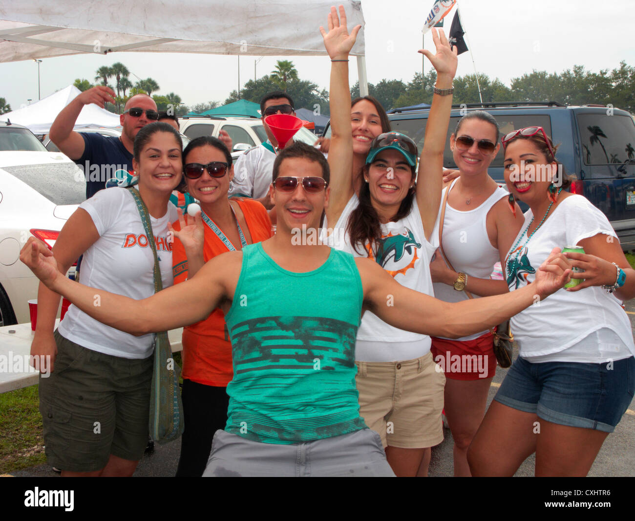 miami dolphins fans hold a tailgate party in the car park at sun life ... miami dolphins fans hold a tailgate party in the car park at sun life ...