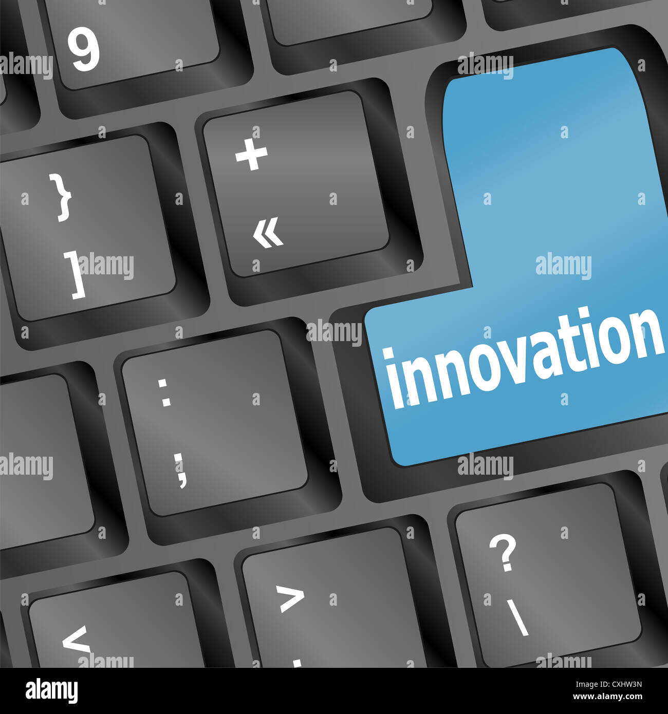 innovation key on keyboard - business concept Stock Photo - Alamy