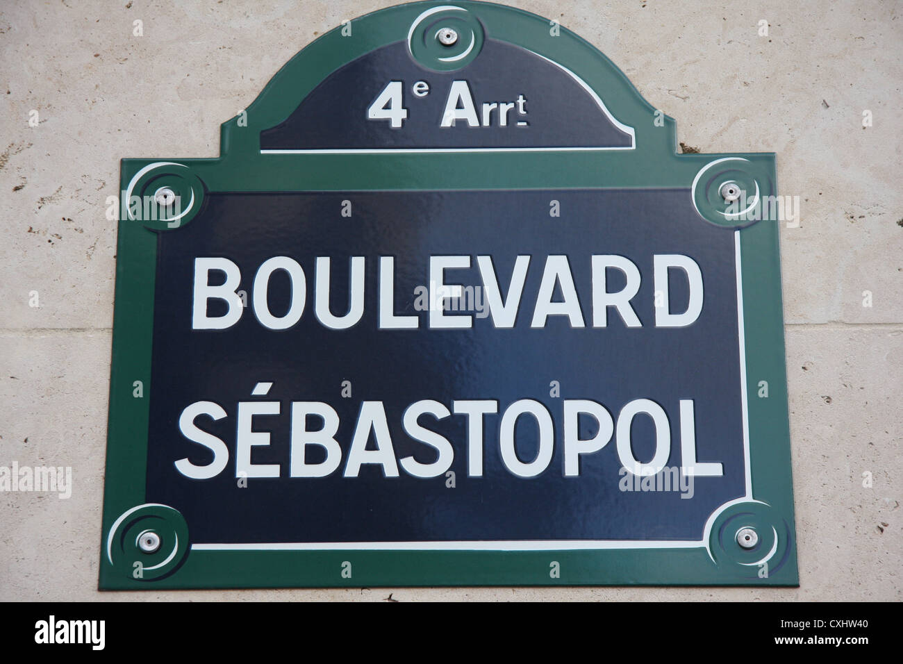 Reference point of Sébastopol Boulevard in Paris Stock Photo - Alamy