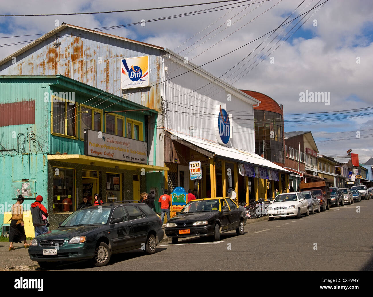 Elk198-3650 Chile, Chiloe Island, Ancud, street scene Stock Photo - Alamy