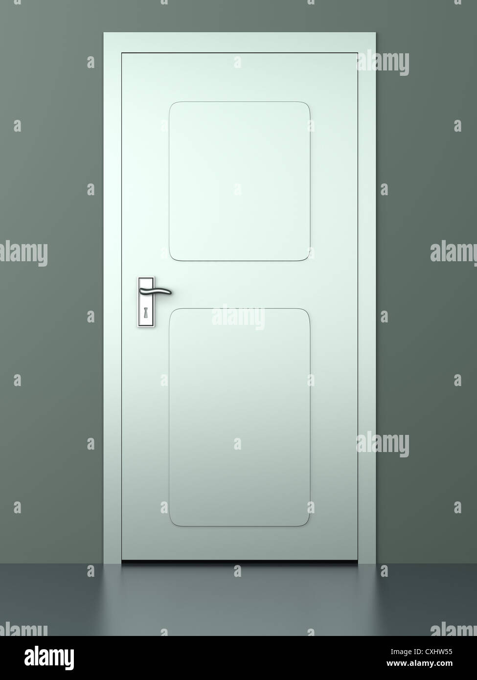 A closed door in an empty room Stock Photo - Alamy