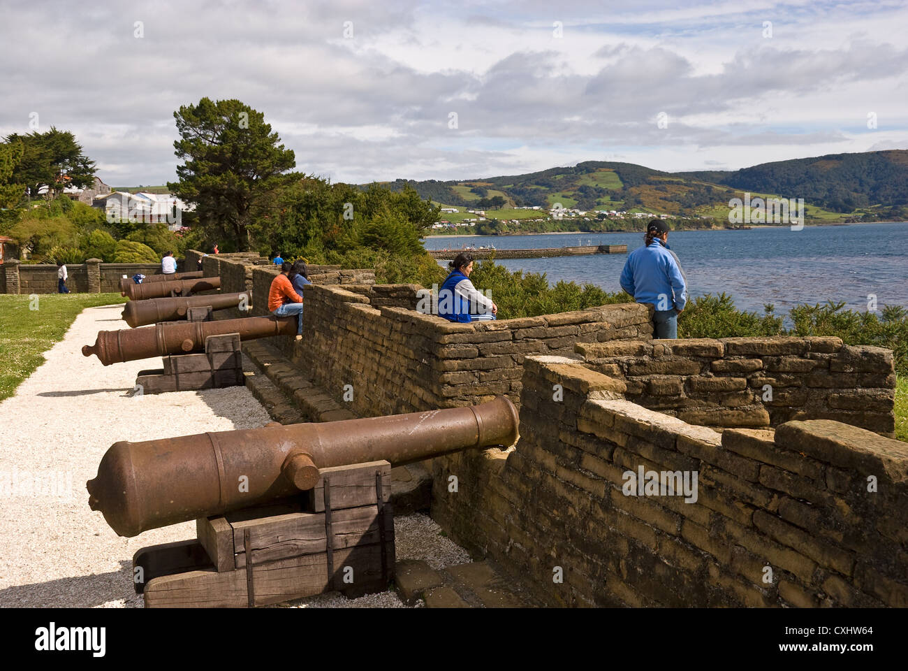 Elk198-3662 Chile, Chiloe Island, Ancud, Fuerte San Antonio fort Stock ...