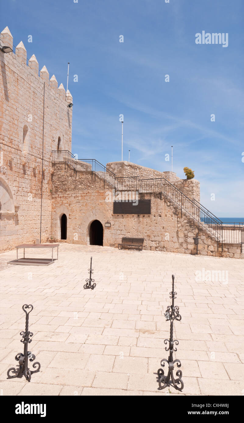 Court of Papa Luna castle in Valencia, Spain Stock Photo - Alamy