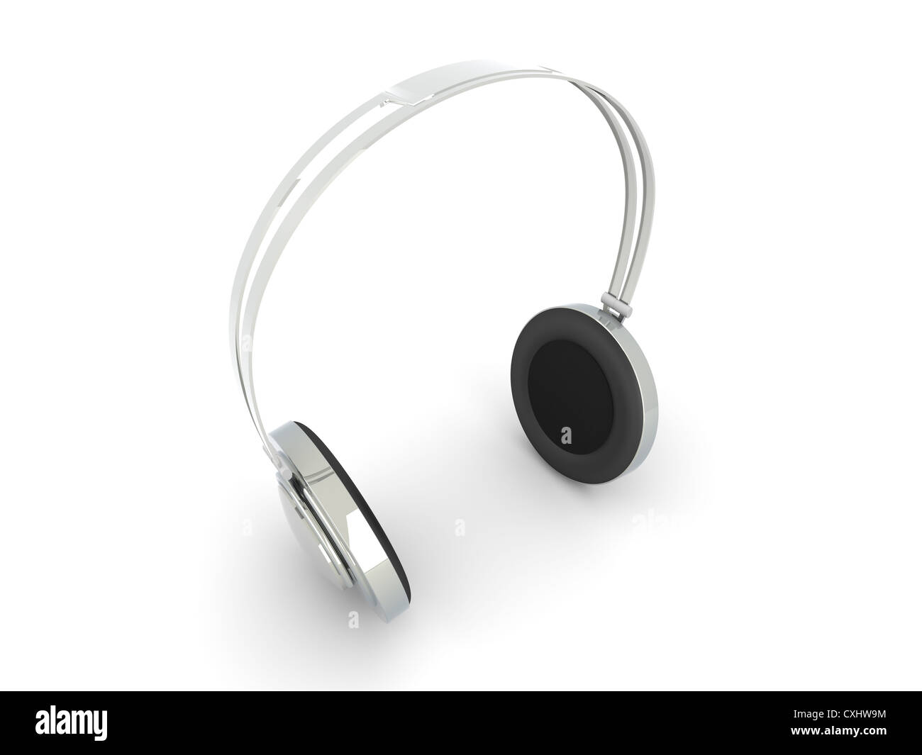 Chrome / Silver Headphones Stock Photo - Alamy