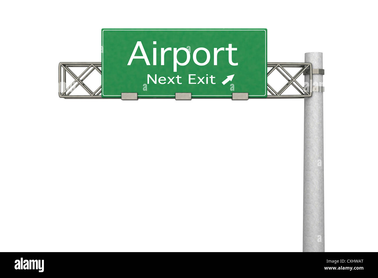 Highway Sign next exit to the Airport Stock Photo - Alamy