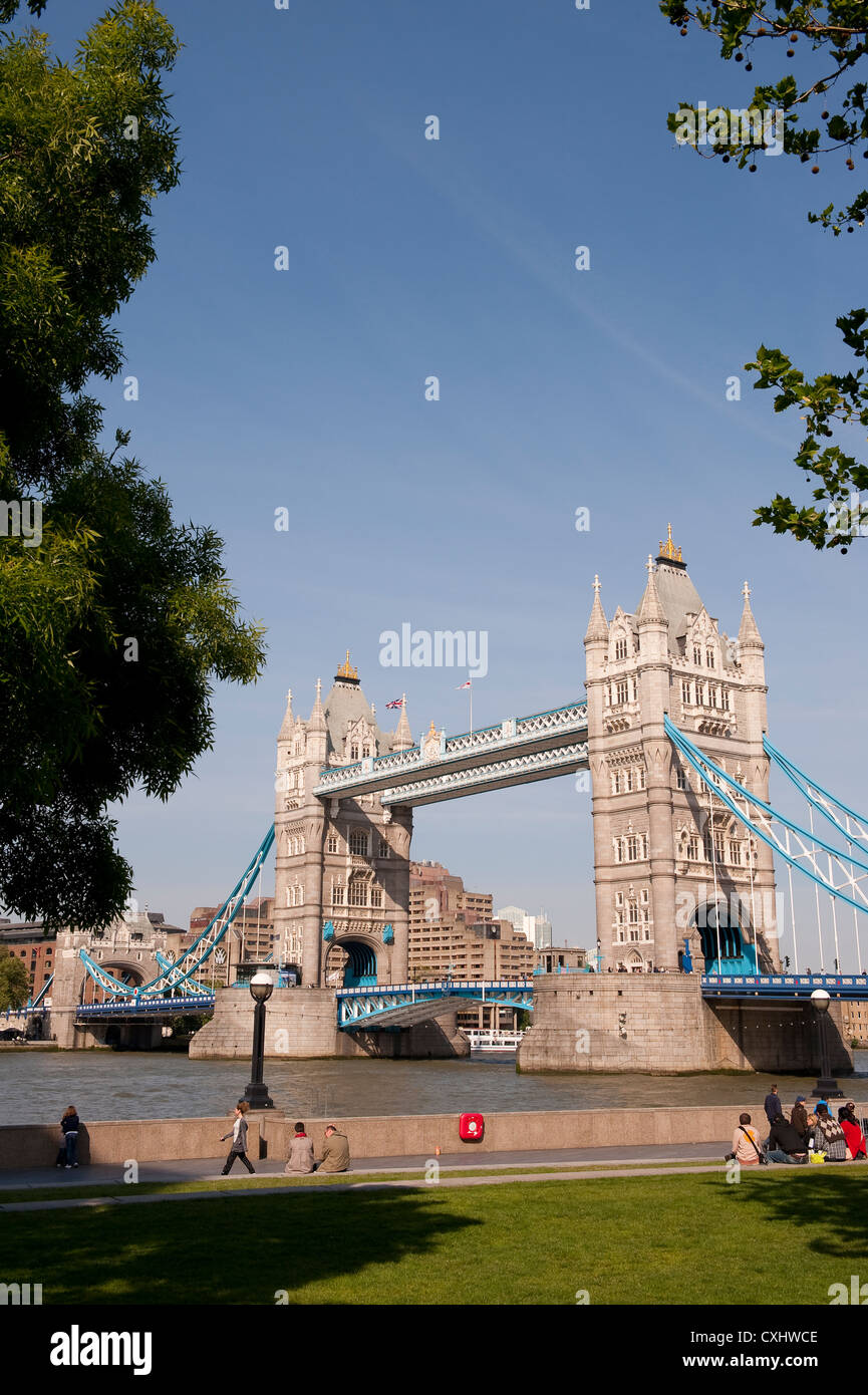 Tower Bridge (built 1886–1894) is a combined bascule and suspension ...