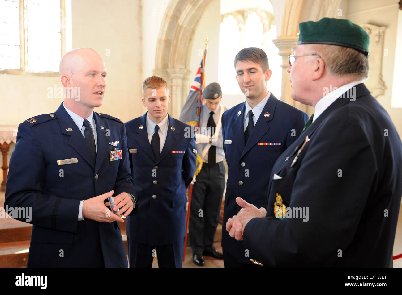 Capt. John Williams of the 351st Air Refueling Squadron speaks with ...