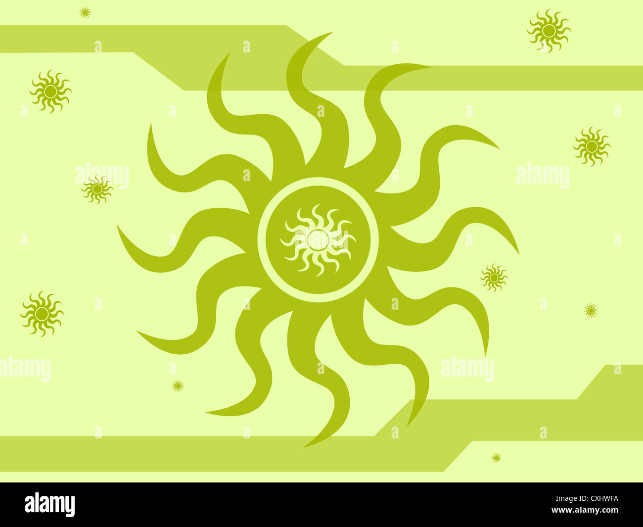 Lime green sun Stock Photo - Alamy