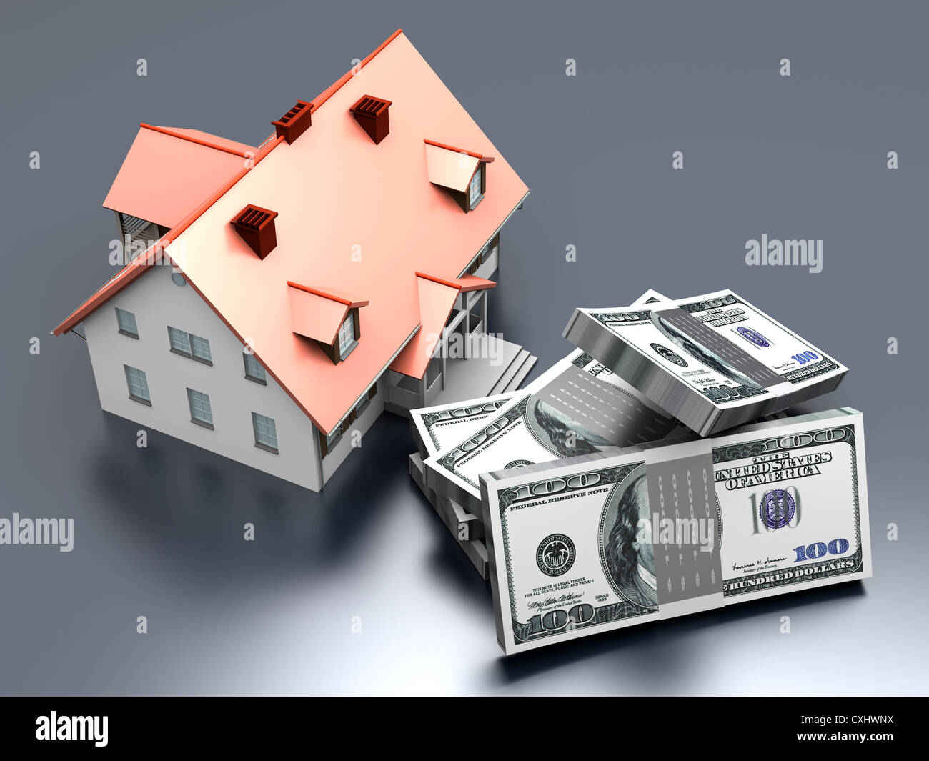 Money and Real estate Stock Photo - Alamy