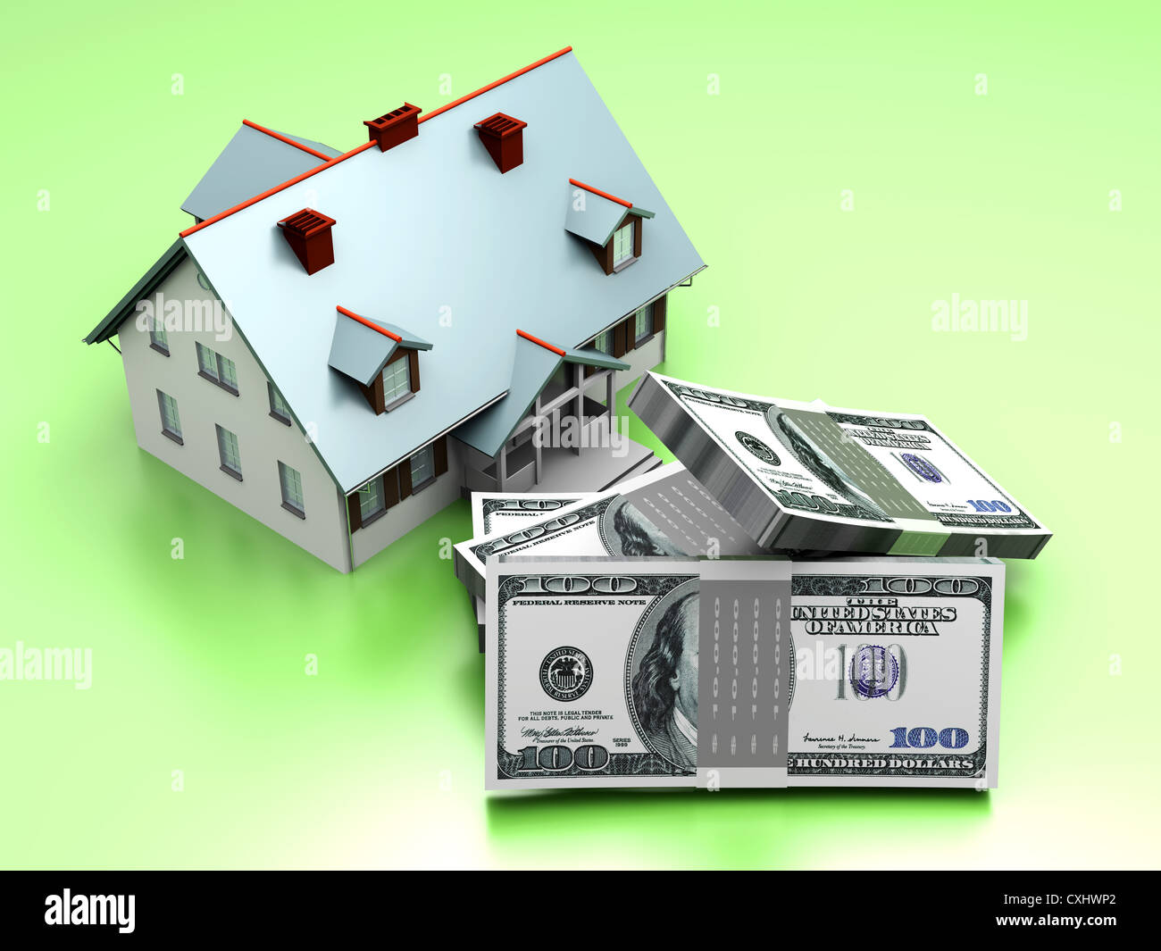 Money and Real estate Stock Photo - Alamy