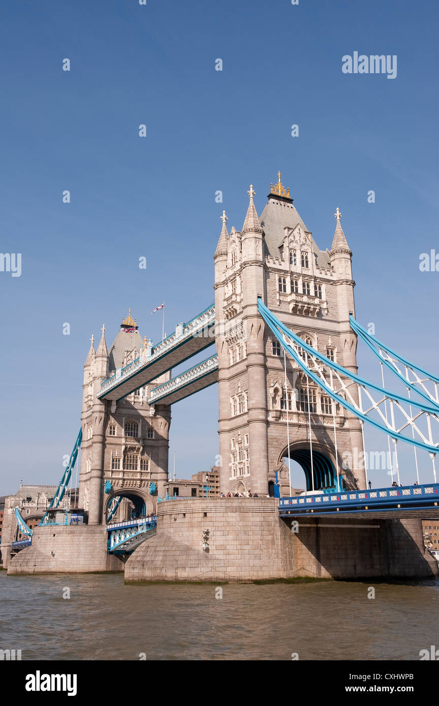 Tower Bridge (built 1886–1894) is a combined bascule and suspension ...