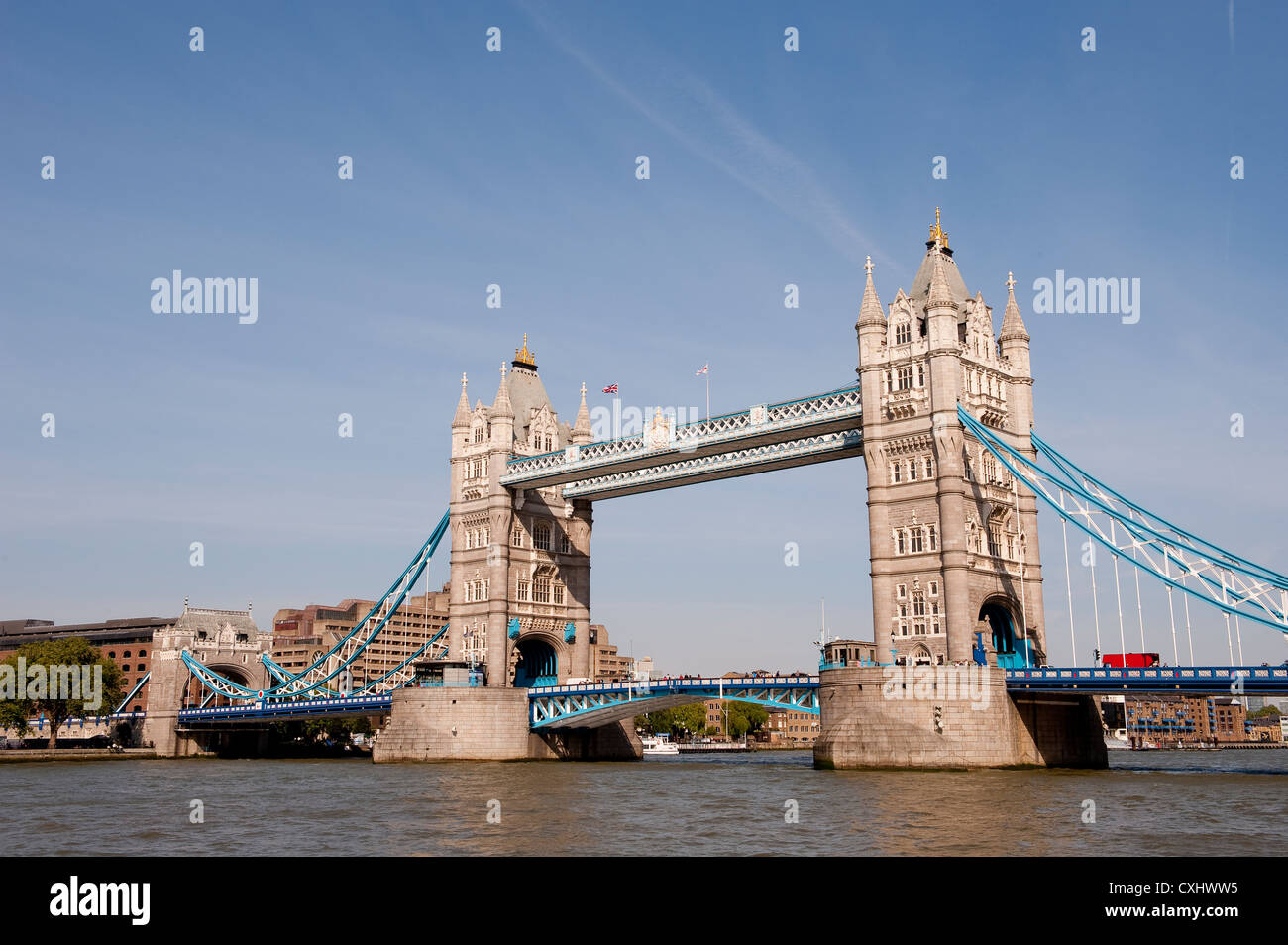 Tower Bridge (built 1886–1894) is a combined bascule and suspension ...