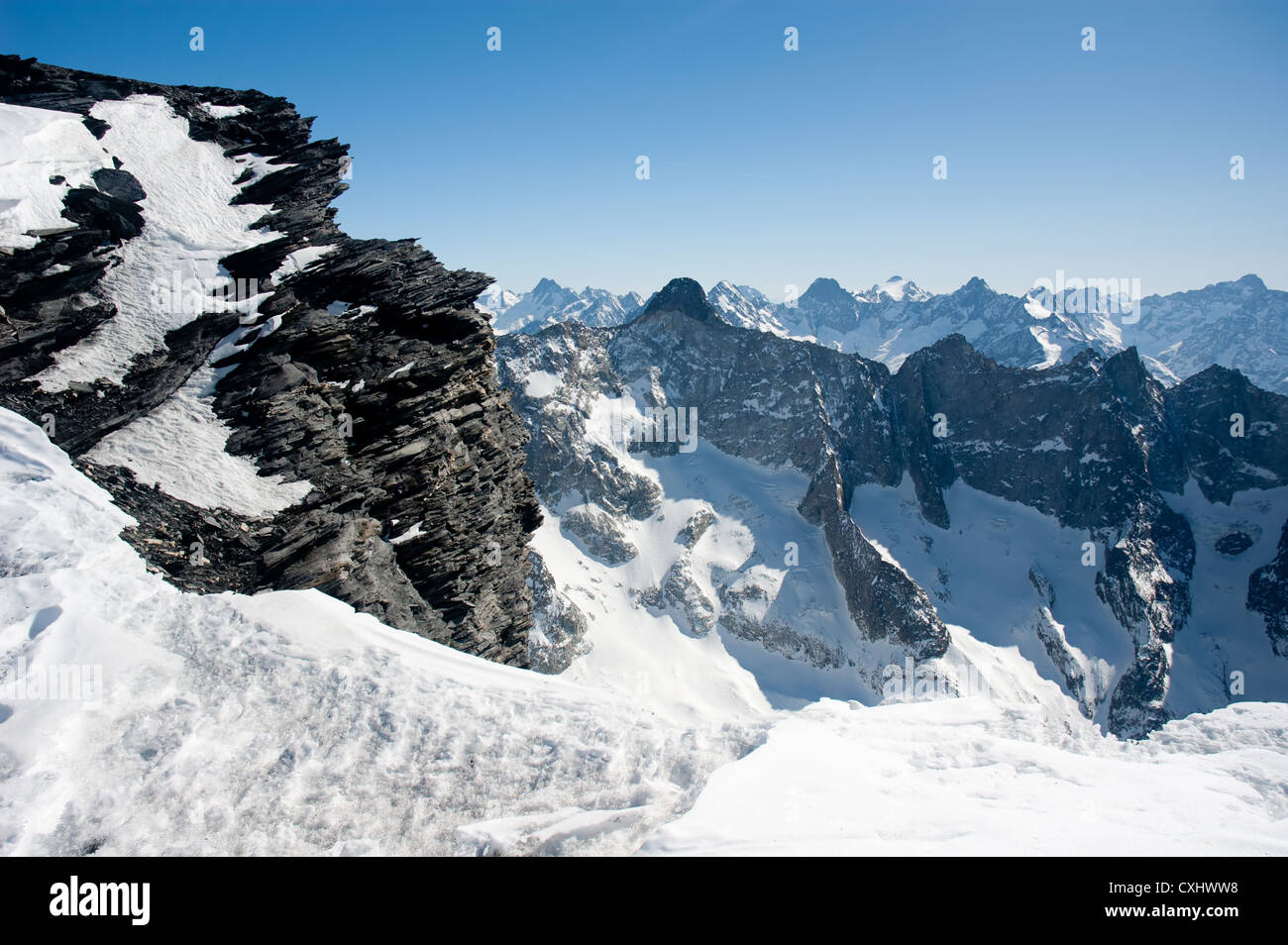 Mountain in the French Alps at winter Stock Photo - Alamy
