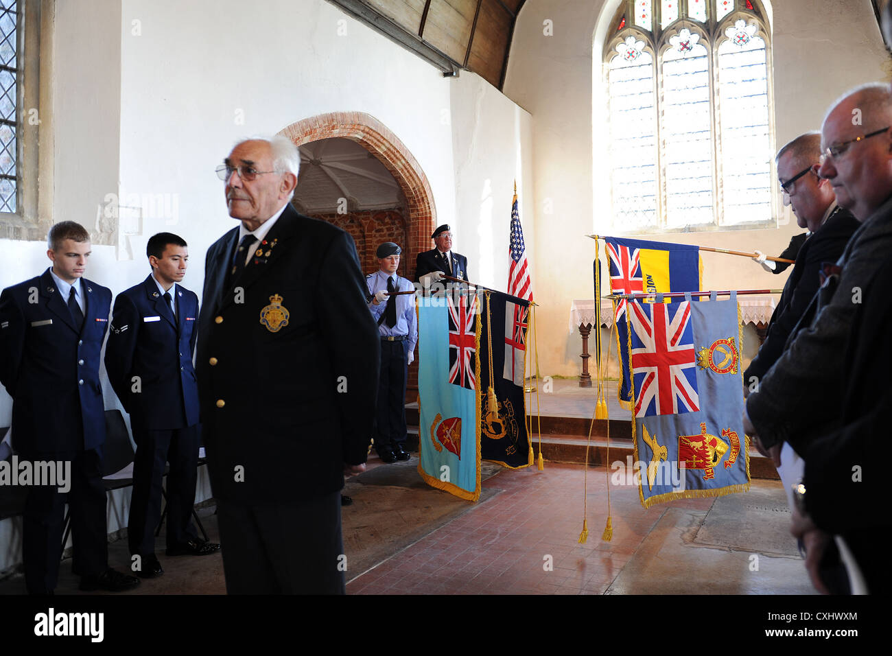 Brian Kitchener, Chairman of the Royal British Legion, leads a ...