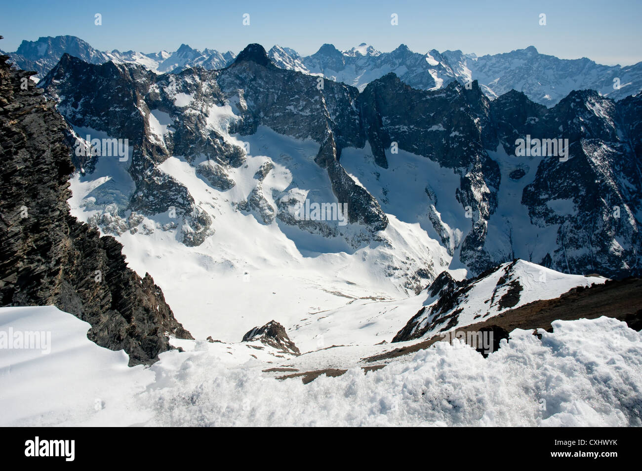 Mountain in the French Alps at winter Stock Photo - Alamy