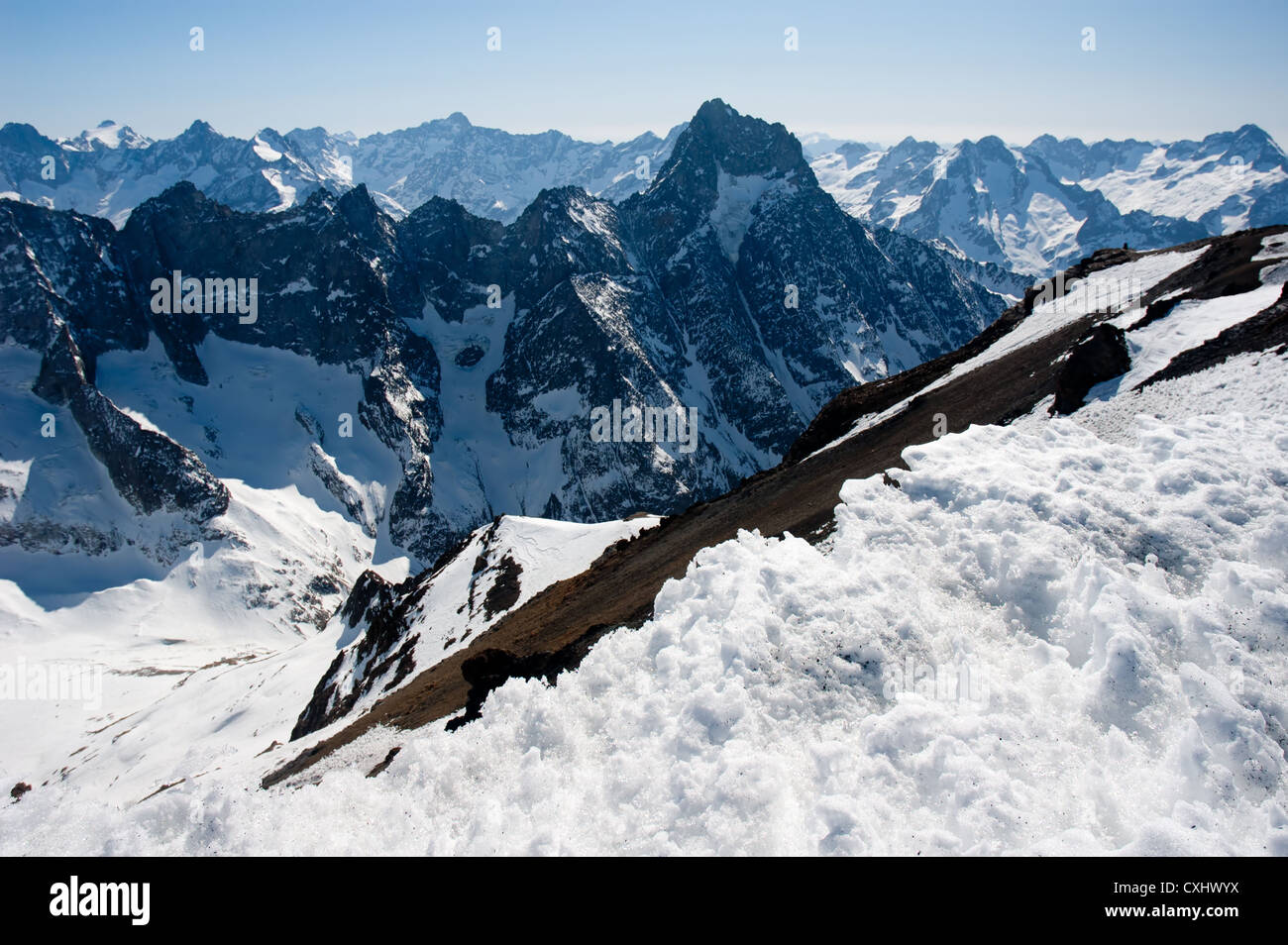 Mountain in the French Alps at winter Stock Photo - Alamy