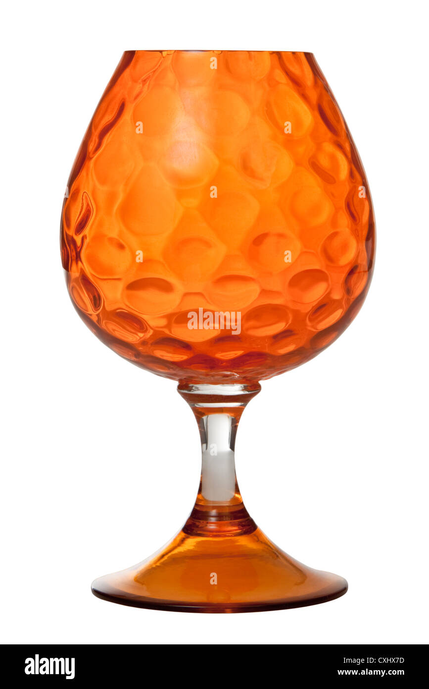 Vintage giant decorative orange dimple glass Stock Photo - Alamy