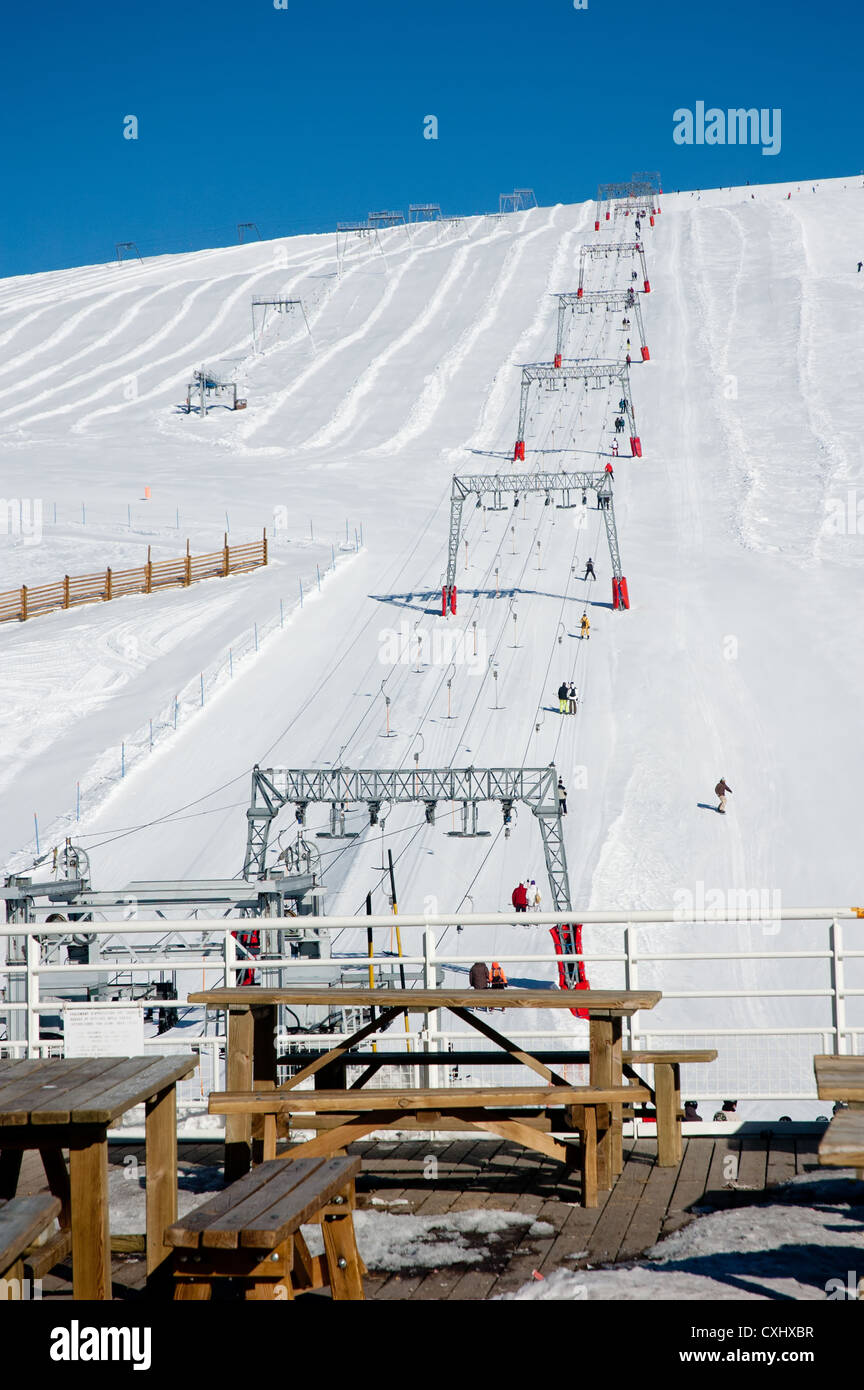 Ski lift and slopes Stock Photo - Alamy