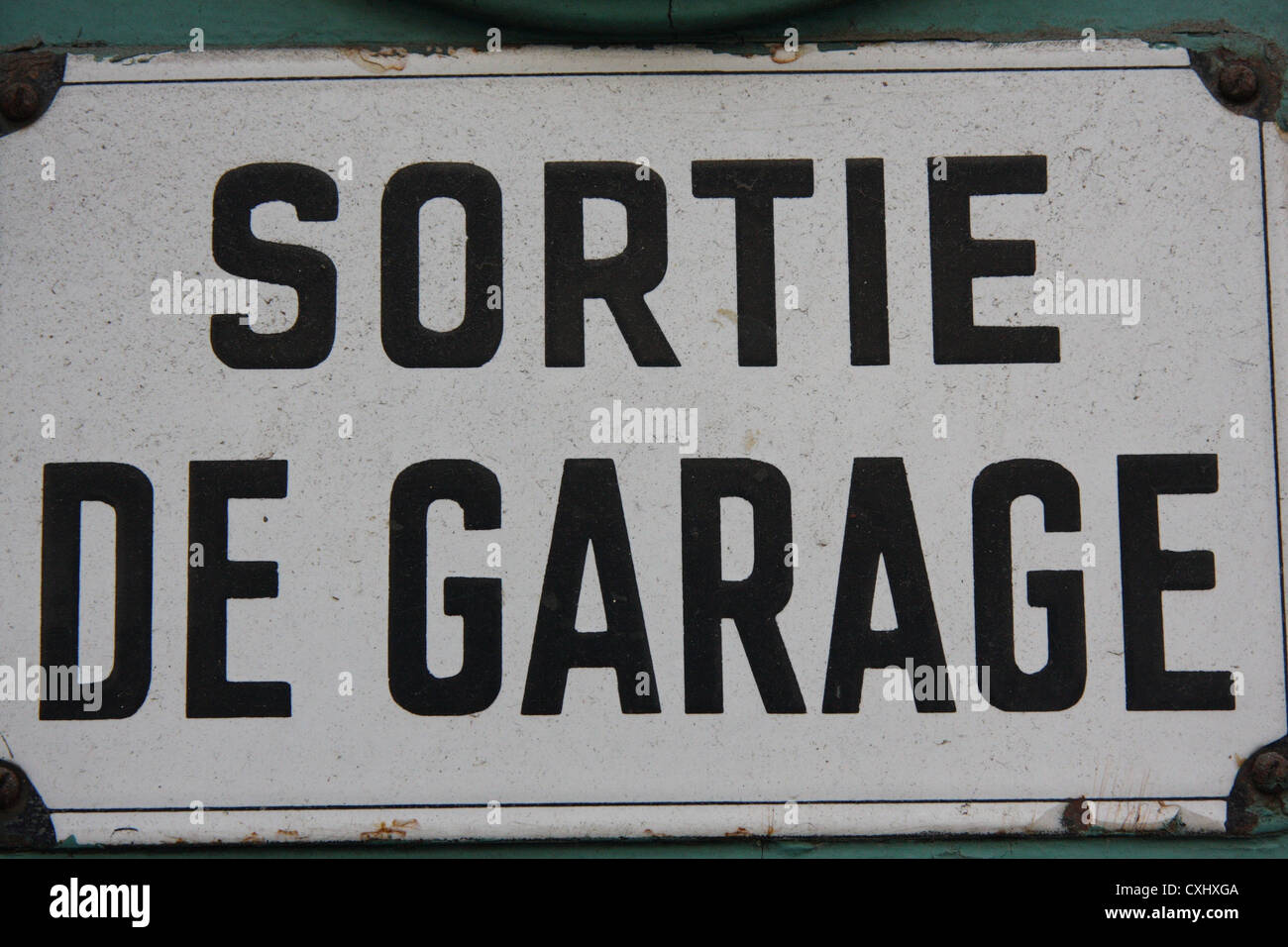 Garage Exit sign in Paris Stock Photo - Alamy