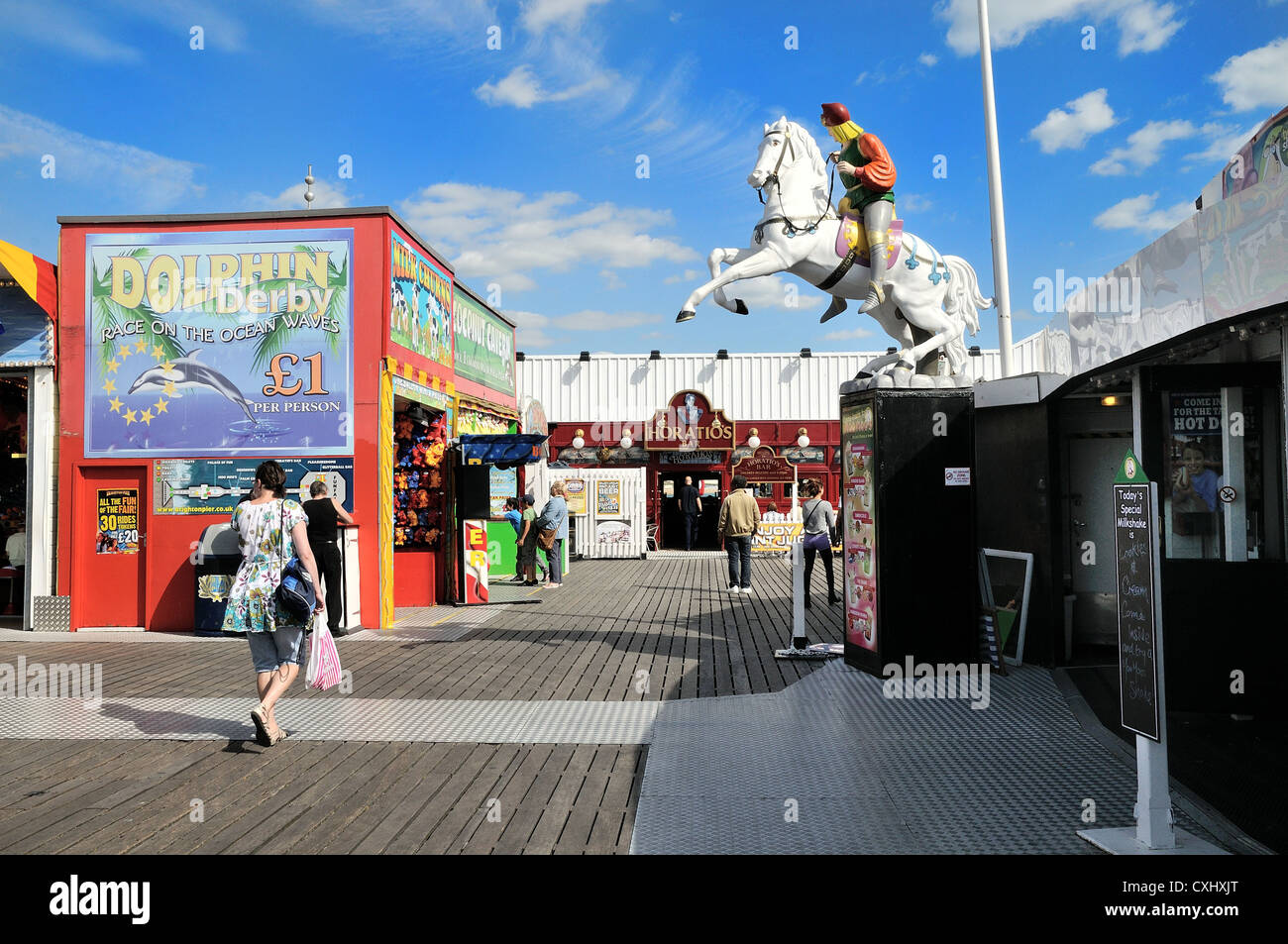 Amusement area on Brighton pier Stock Photo - Alamy