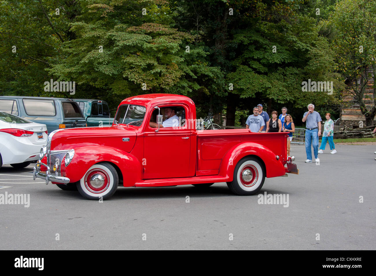 Antique Red Ford Truck Stock Photo - Alamy