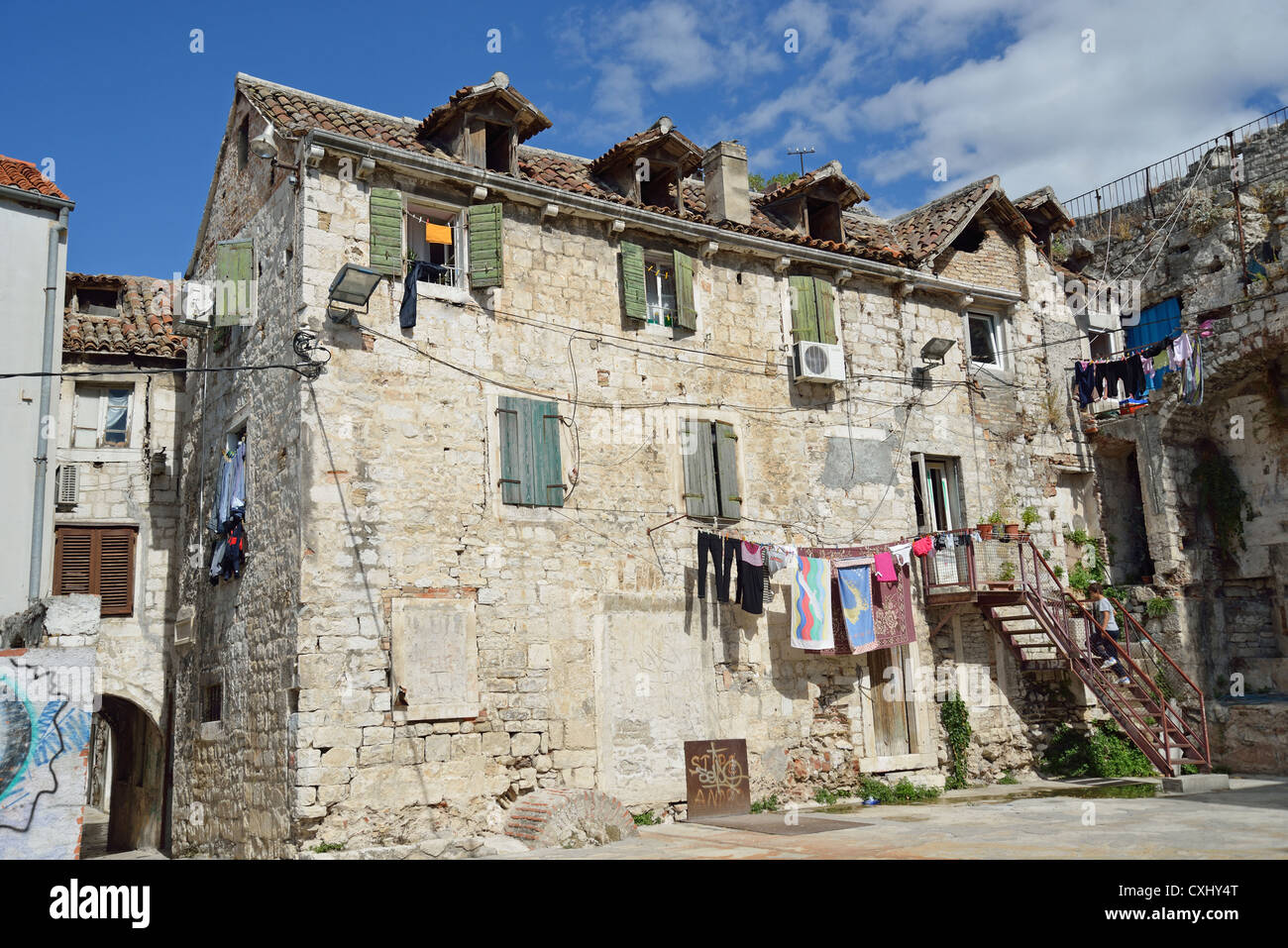 Ancient house in Old Town, Split, Split-Dalmatia County, Croatia Stock ...