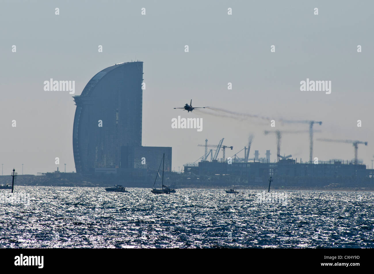 Dutch F-16 Fighting Jet performing at "La Festa del Cel" air show of ...